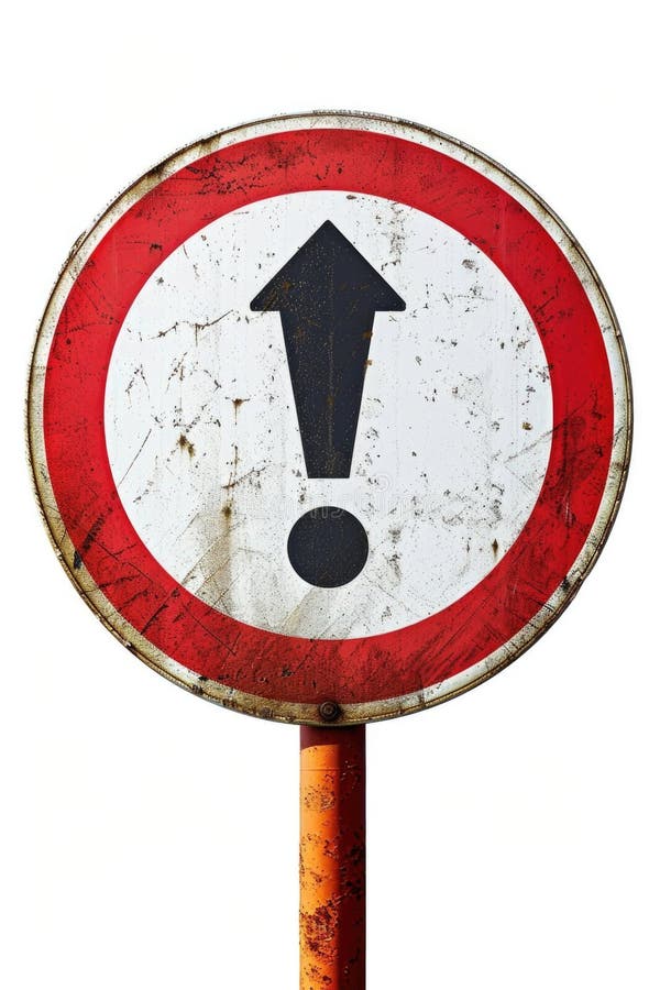 A Red and White Sign with a Black Arrow. Suitable for Directional ...