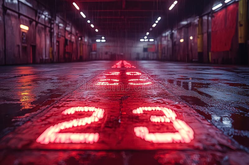 Red and White Sign with the Numbers 23 and 23 on it Stock Photo - Image ...