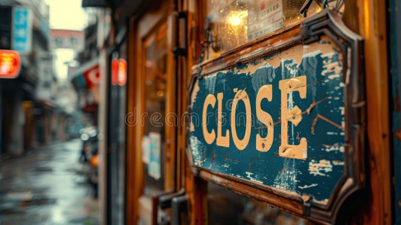 A Red and White Sign that Says Close on it Stock Image - Image of ...
