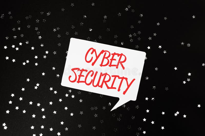 Red and White Sign that Says Cyber Security Stock Image - Image of ...