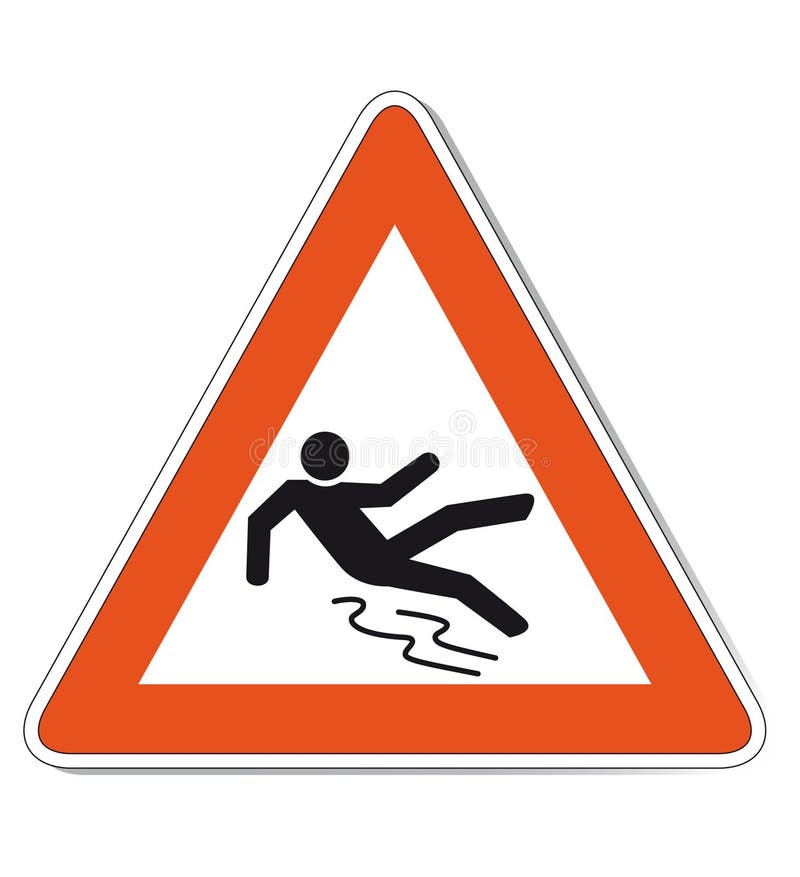 Red White Slippery Warning Sign Stock Vector - Illustration of icon ...