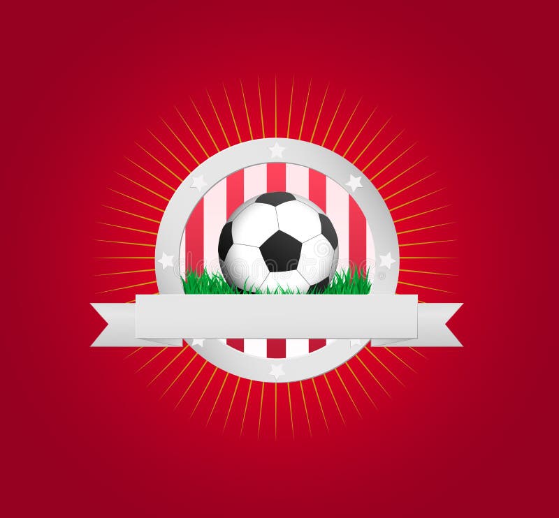 Red and white soccer badge stock illustration. Illustration of soccer ...