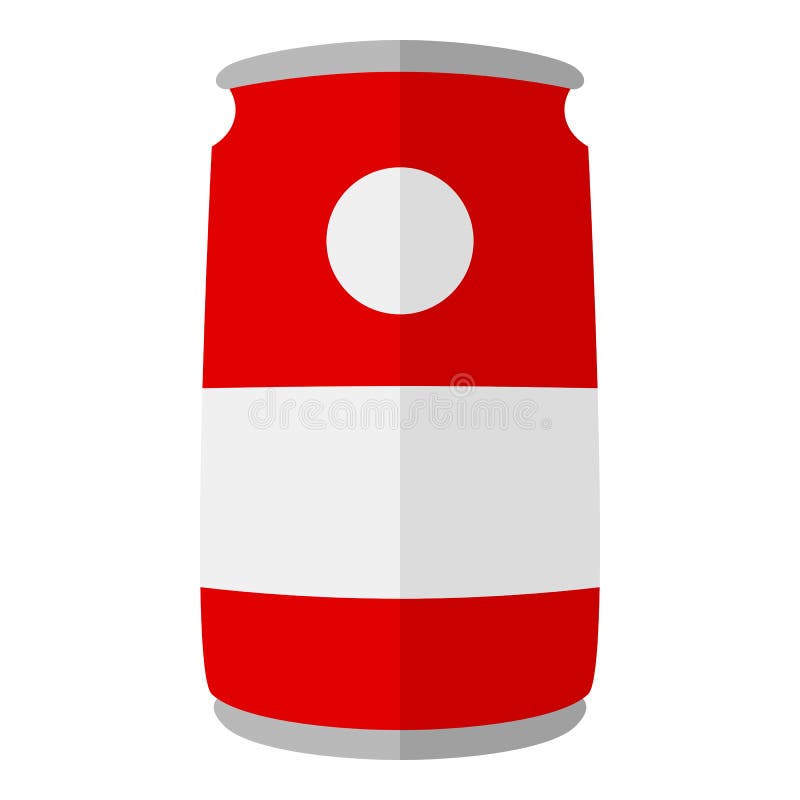 Red Soda Can Flat Icon Isolated on White Stock Vector - Illustration of ...