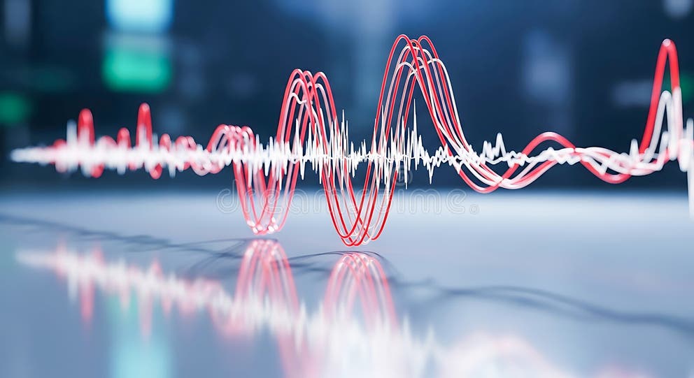 Prominent Red Sound Wave Visualization Stock Illustrations – 7 ...