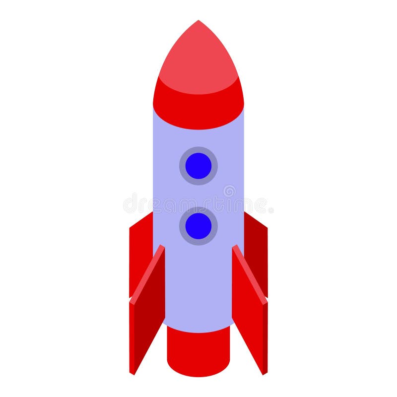 Red and White Space Rocket Standing on Launch Pad Stock Vector ...