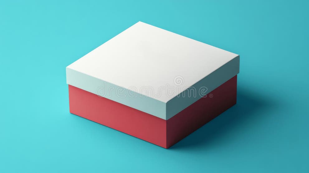 Red and White Square Box on Blue Background Stock Illustration ...
