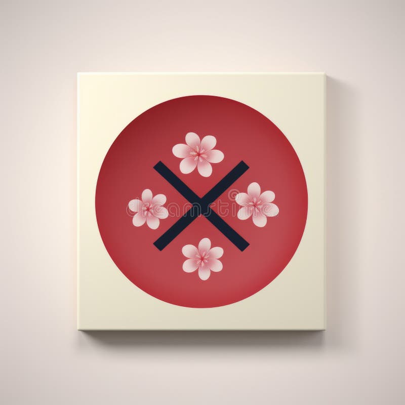 A Red and White Square with a Cross on it Stock Illustration ...