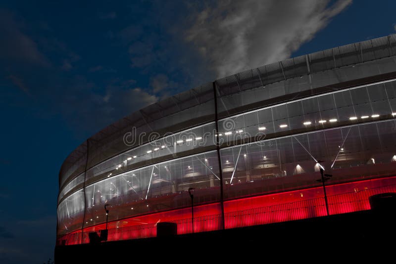 Red and white stadium editorial image. Image of modern - 27767555
