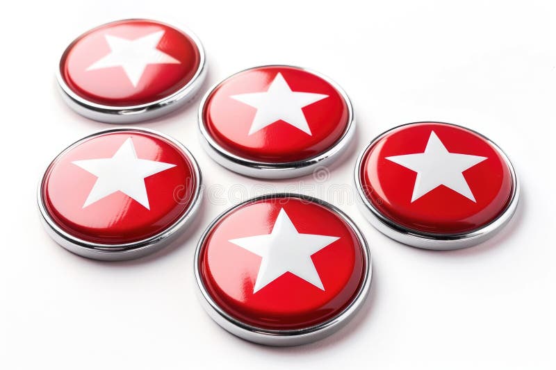 Red and White Star Buttons stock illustration. Illustration of ...