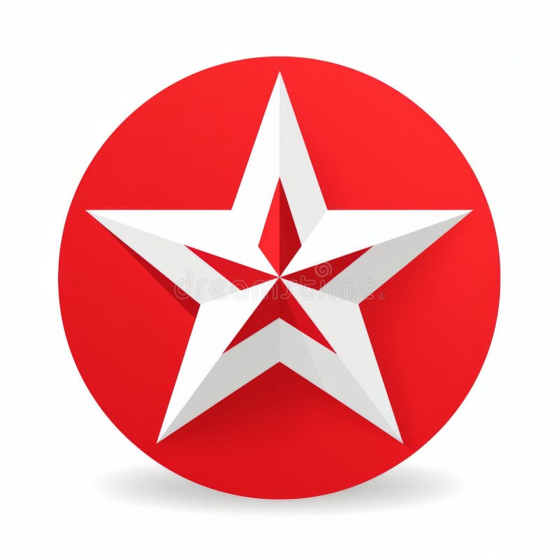 A Red and White Star Icon on a White Background Stock Illustration ...