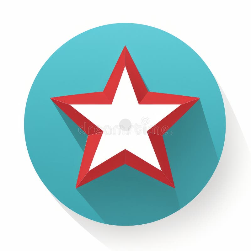 A Red and White Star Icon on a Blue Circle Stock Illustration ...