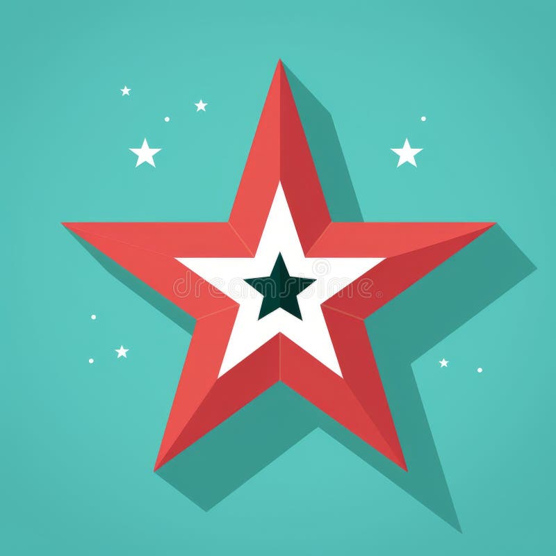 A Red and White Star with Stars on it Stock Illustration - Illustration ...