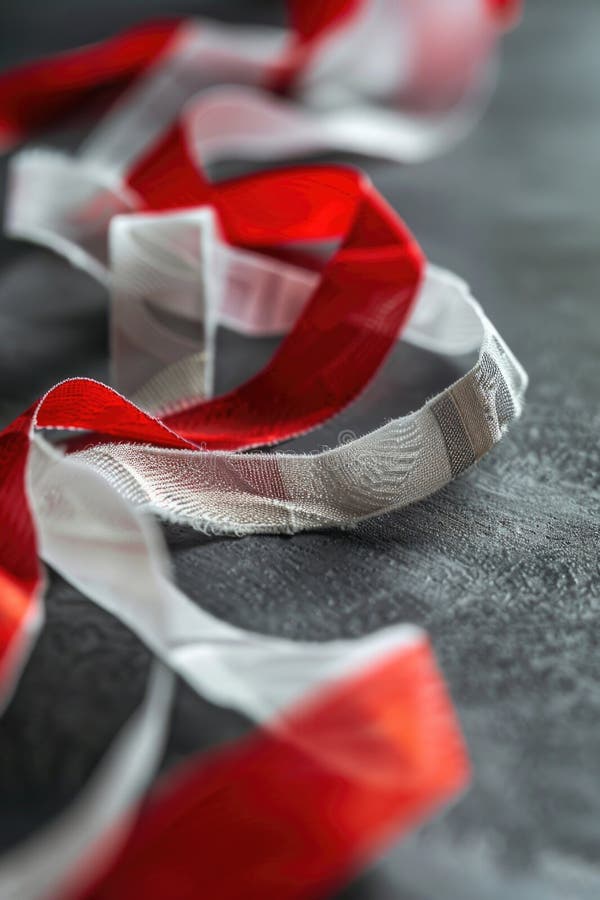 Red and white streamers stock photo. Image of party - 362820476