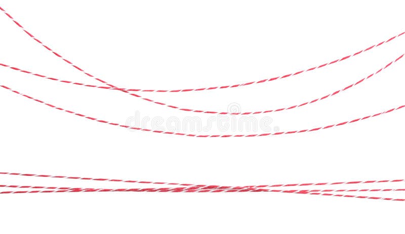 Twine Rope Bows, Gift Ties. Red and White String Stock Vector ...