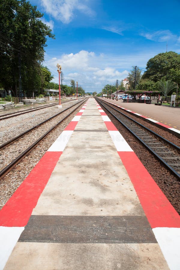 Red White Strip Footpath Railway Stock Photos - Free & Royalty-Free ...