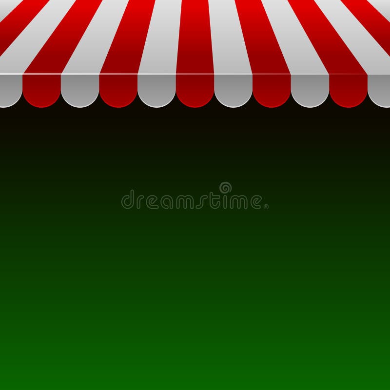 Red and White Strip Shop Awning with Space for Text.Vector Stock Vector ...
