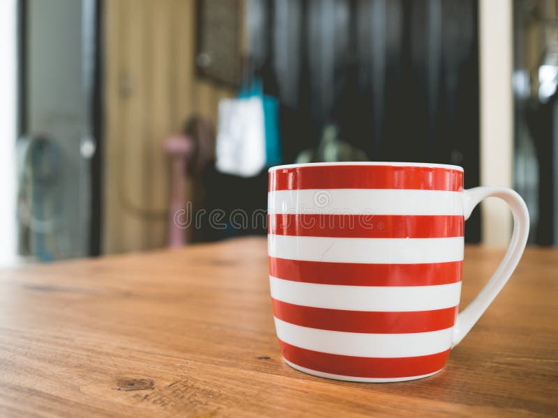 Red White Stripe Mug of Tea. Stock Photo - Image of caffeine, tableware ...