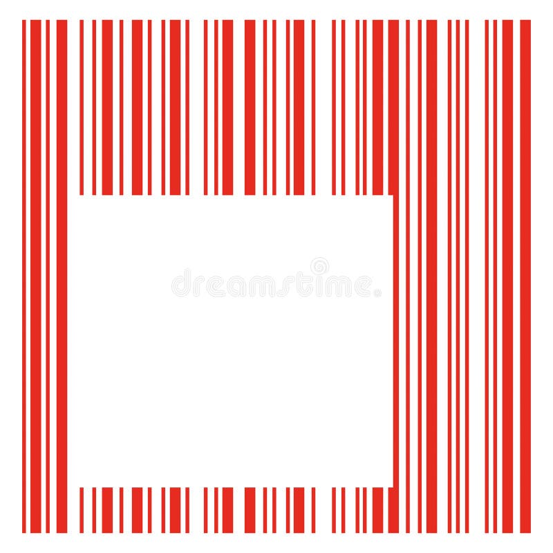 Red and White Striped, Bar Code Frame Pattern Drawn on Abstract ...