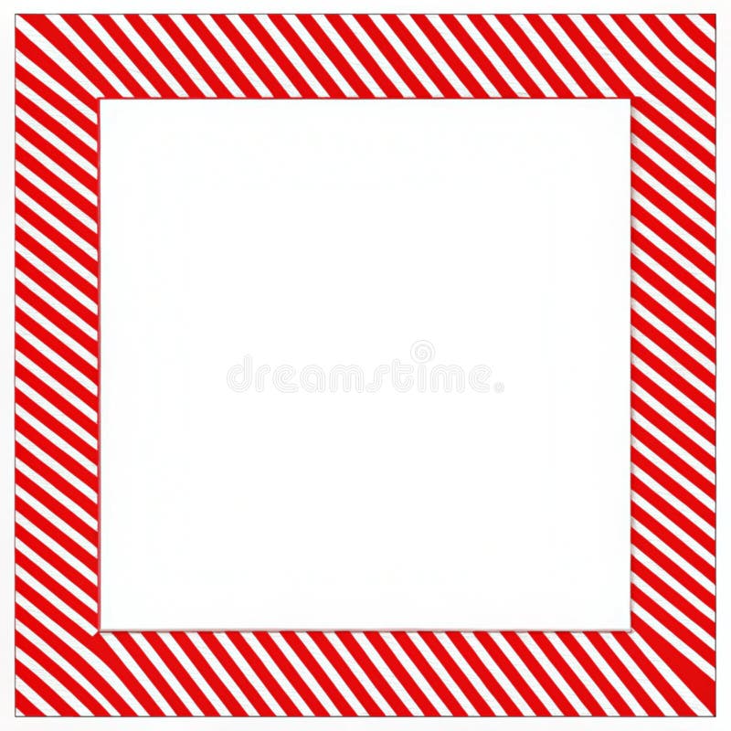 Red and White Striped Border Isolated on White Background Stock ...