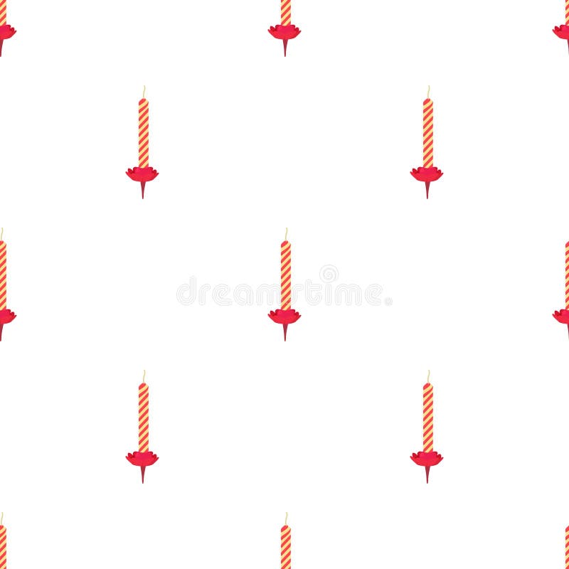 Red and White Striped Candle Pattern Seamless Vector Stock Vector ...