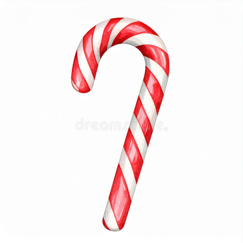 Red and White Striped Candy Cane Illustration Stock Illustration ...