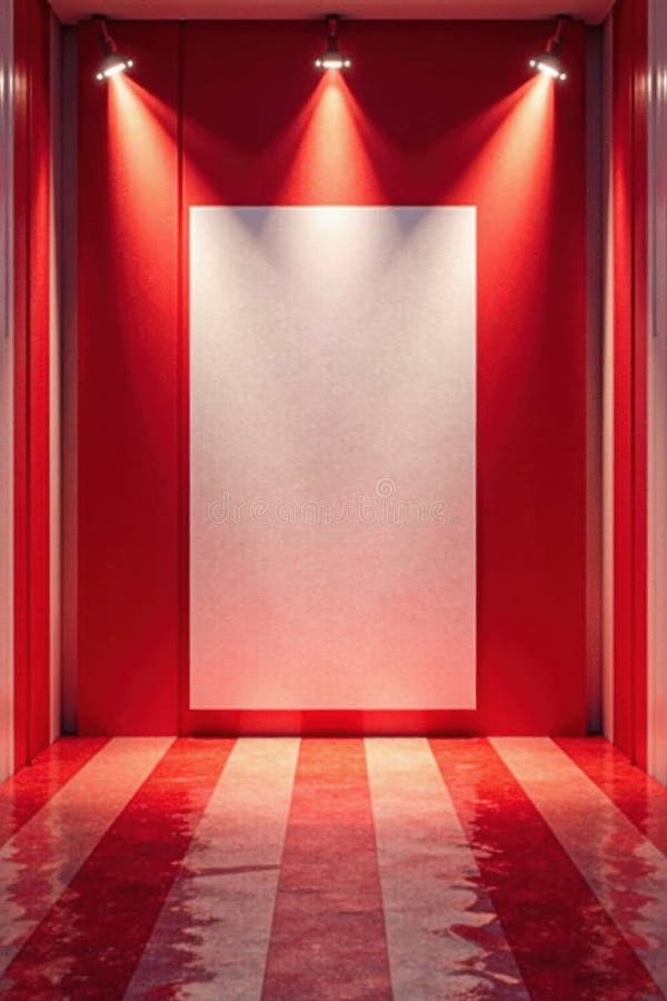 Red White Striped Canvas Interior, Spotlights , Stripes, Illustration ...
