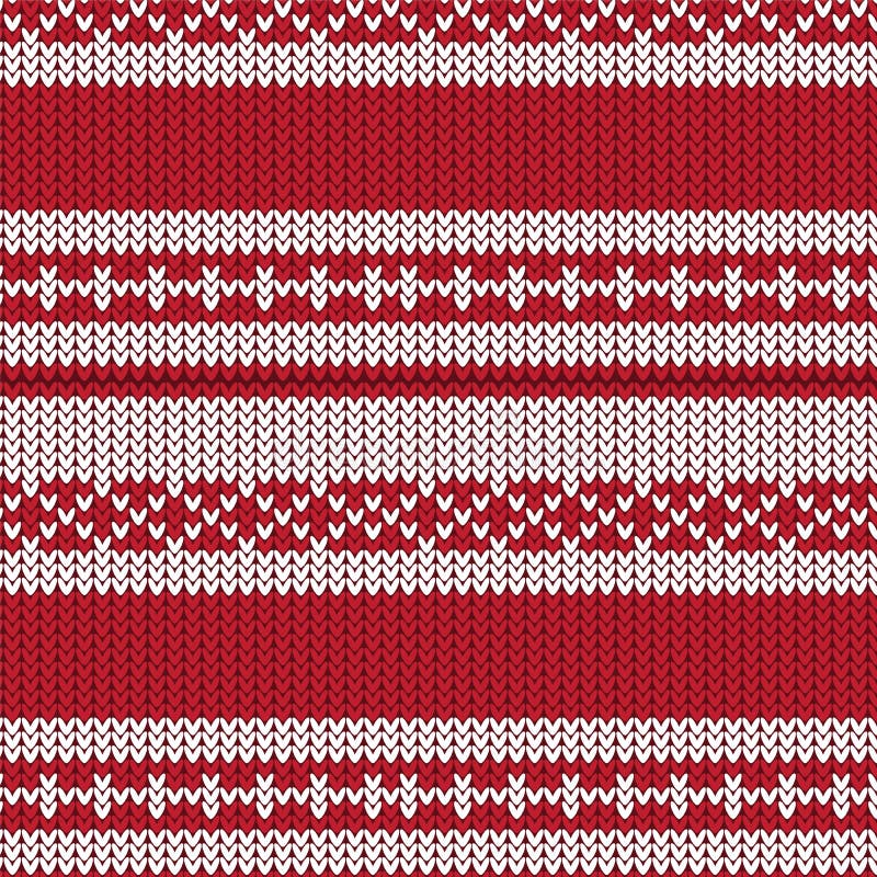 Red and White Striped with Diamond Shape and Fence Style Knitted Stock ...