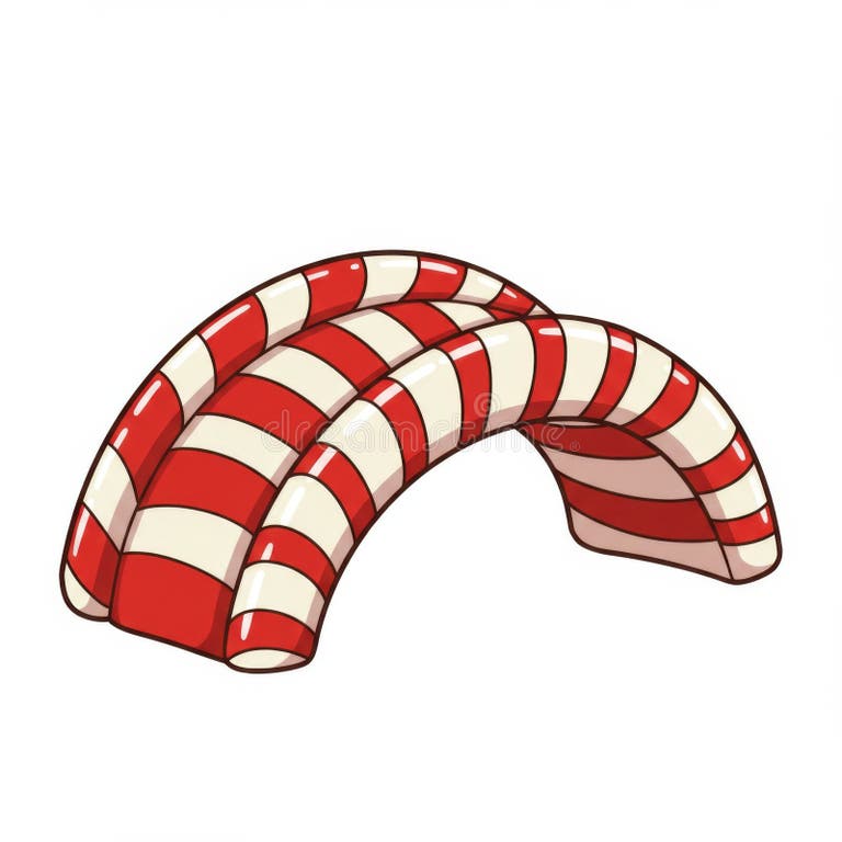 Red and White Striped Inflatable Arch Bridge Stock Illustration ...