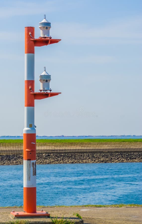 Light Pole for the Ships at the Harbor of Tholen, Red with White ...