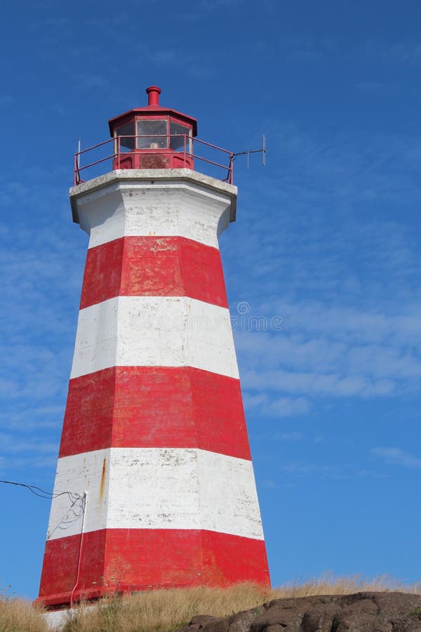 Red and White Striped Lighthouse Stock Photo - Image of stripes, scotia ...