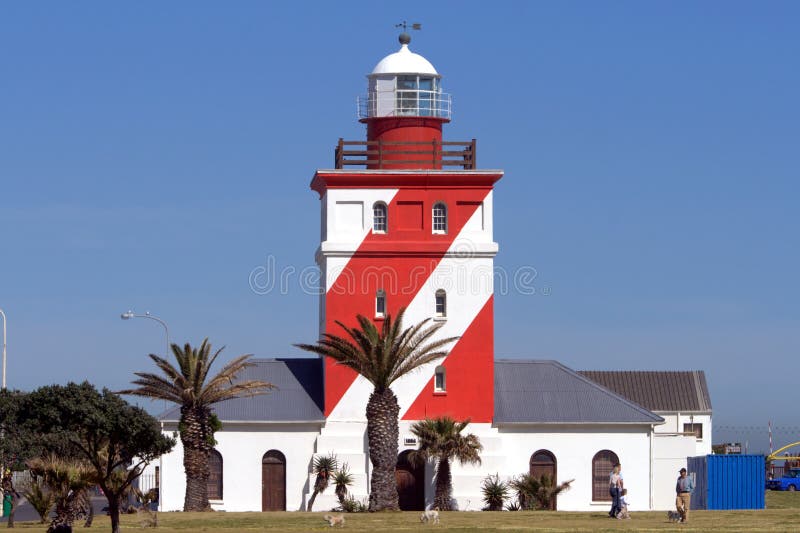 Red and White Striped Lighthouse Stock Photo - Image of africa, tower ...