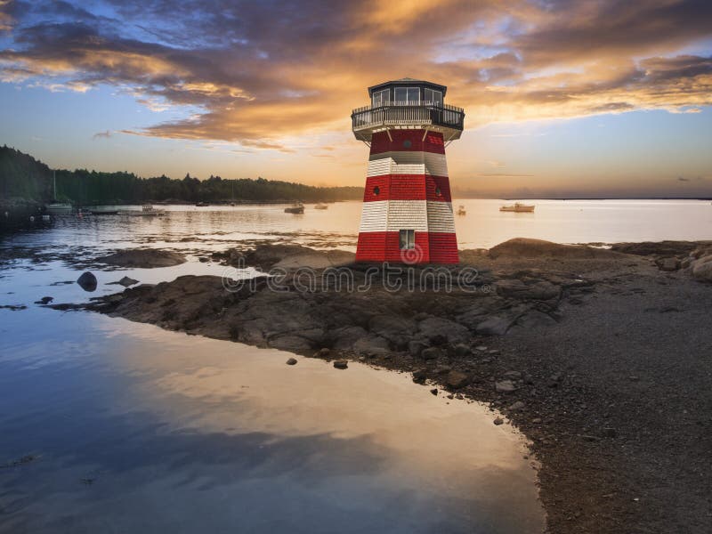Red and White Striped Lighthouse Stock Photo - Image of landmark, sign ...