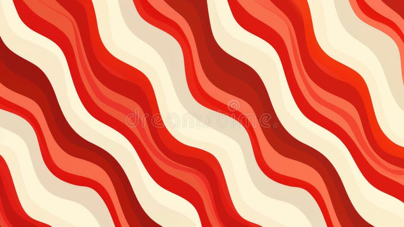 Red and White Striped Pattern with Wavy Lines Stock Illustration ...