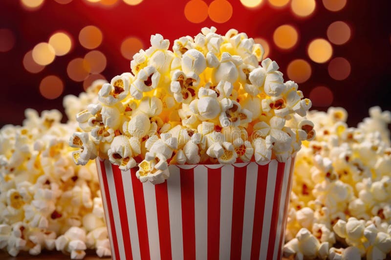 Popcorn Overflow a Festive Feast Stock Illustration - Illustration of ...