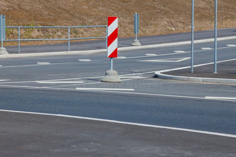 Red and White Striped Road Signs Stock Image - Image of danger ...
