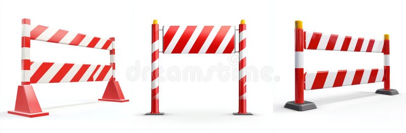 Red and White Striped Safety Barriers for Construction Sites, Ensuring ...