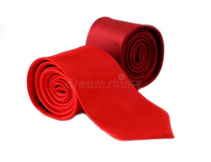 Red and White Striped Tie Isolated on White Background. Stock Photo ...