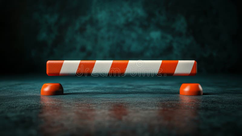 Red and White Striped Traffic Barrier, Ensuring Safety Controlling ...