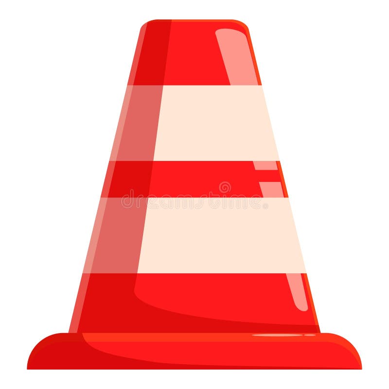 Red and White Striped Traffic Cone Standing Up Stock Vector ...