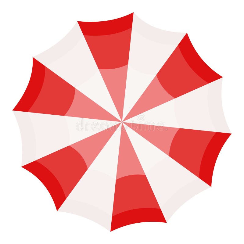 Red and White Striped Umbrella Top View Stock Vector - Illustration of ...
