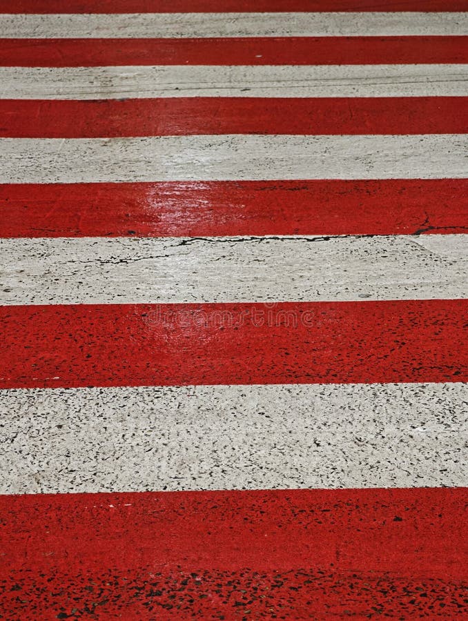 Red White Stripes Creating Pedestrian Crossing Stock Photos - Free ...