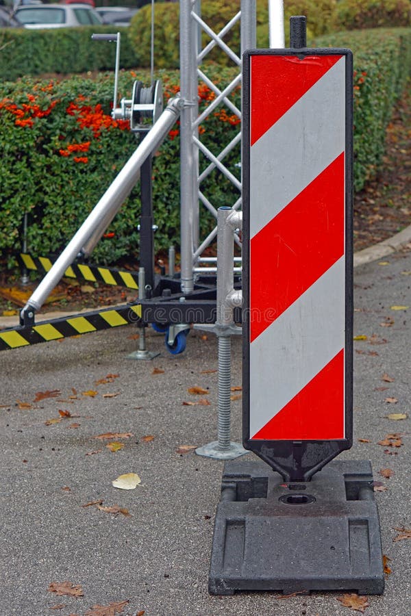 Temporary caution sign stock image. Image of temporary - 203329979