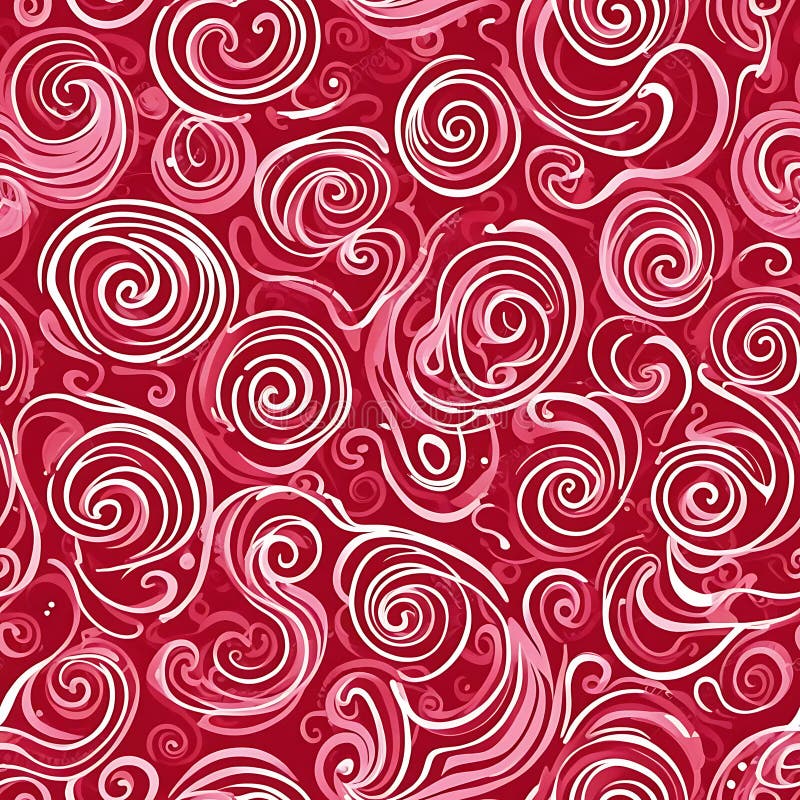 Red and White Swirl Pattern Seamless Texture Design for Fabric Print ...