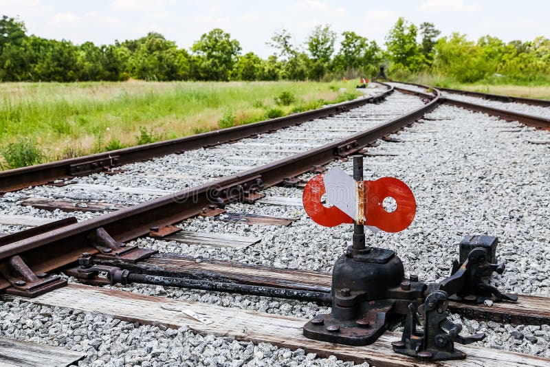 Red and White Switch Indicator Stock Photo - Image of switch, railroad ...
