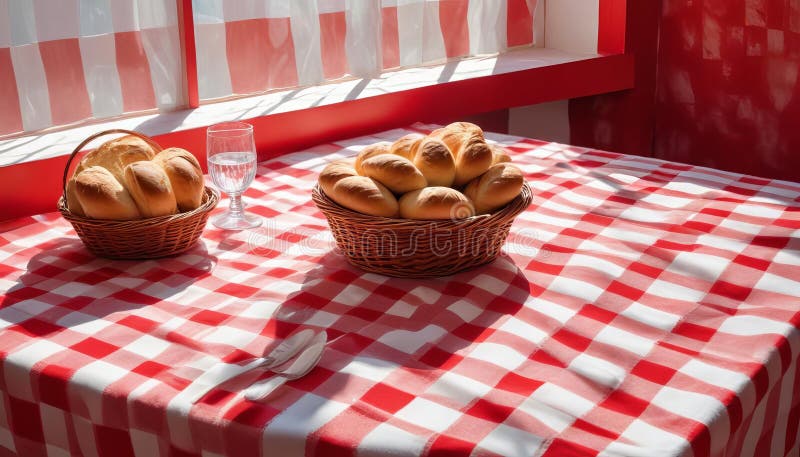 Red and White Tablecloth Italian Style Texture Wallpaper Stock ...