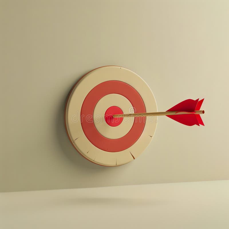 A Red and White Target with an Arrow Sticking Out of it Stock ...