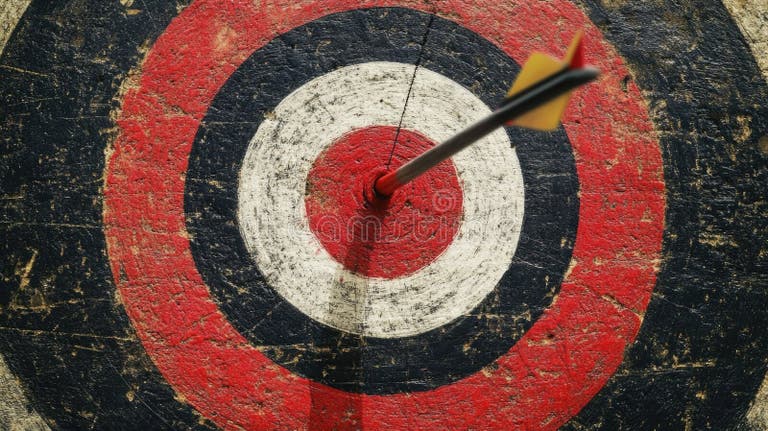 Red and White Target with Arrow Stock Photo - Image of generated, white ...
