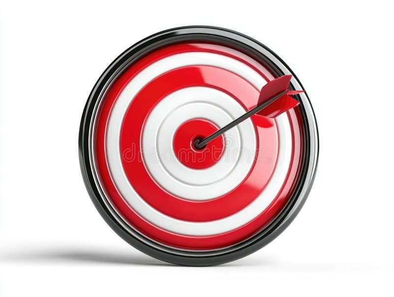 Red and White Target with a Black Arrow in the Center Stock Image ...