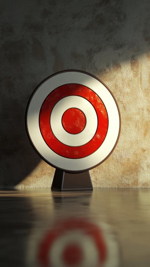 A Red and White Target with a Black Outline Stock Illustration ...