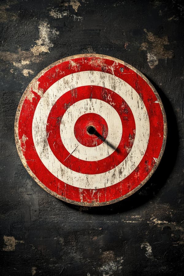 Red and White Target on Black Wall Stock Photo - Image of simple ...